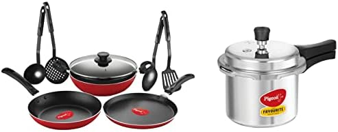 Buy Pigeon Basics Induction base Non Stick Aluminium Cookware set ...