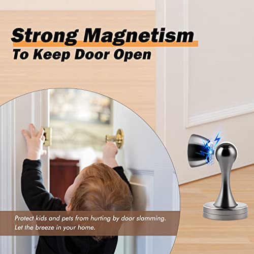 KOLAKO Door Stops, Magnetic Door Stopper for Bottom of Door, Brushed ...