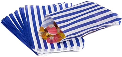 5″ x 7″ Blue Candy Striped Sweet Paper Bags | Pack of 500 | Wedding ...