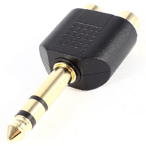 3NH® Dual RCA Female Jack to 6. 35mm Male Plug Stereo Audio Connector ...