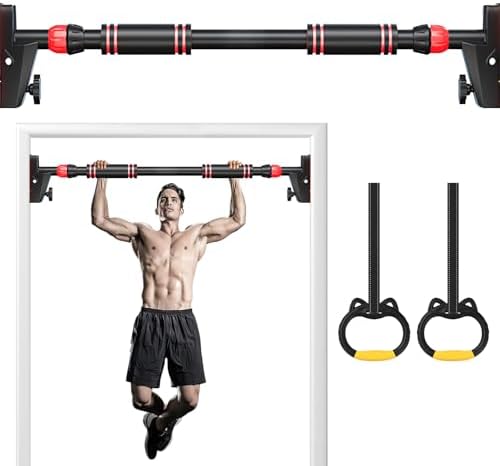 Pull Up Bar Doorway(74-95), Chin Up Bar Home Gym No Screws Adjustable Width Upper Body Workout ...