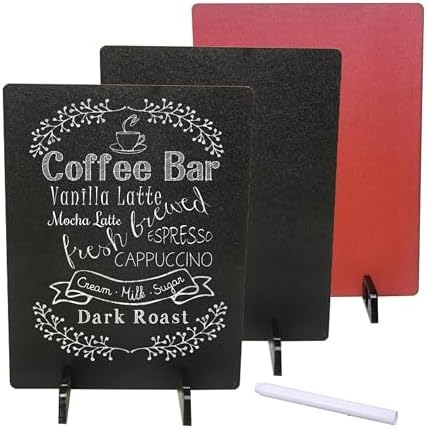 Amazon.com : 3 Pack Wood Mini Chalkboard Signs with Acrylic Stand ...