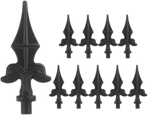 Amazon.com : ZXNhome 10pcs Cast Iron Fence Finials - Trident Spear Shaped Black Finial Fence ...