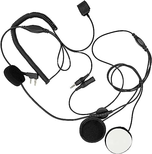 Amazon.com: JUYODE 2 Pin Walkie Talkie Helmet Earpiece Kit Open Full ...