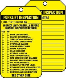 Forklift Inspection ... Tags RV-Plastic (5 7/8" x 3 3/8") - 1 Pack of 5 ...