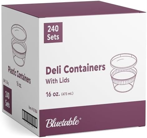 Amazon.com: Deli Containers with Lids 16 oz Pint (240 Pack) Bulk Case ...