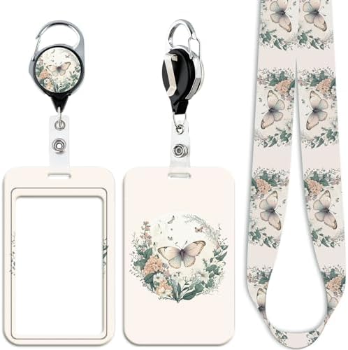 Amazon.com: Juanooo Butterfly ID Lanyard Badge Holder & Retractable ...