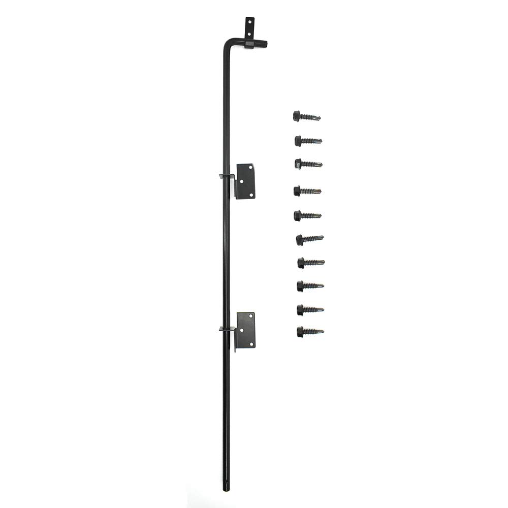 HANSHAN Cane Bolt Heavy Duty Gate Drop Rod 36 inch Steel with Black ...