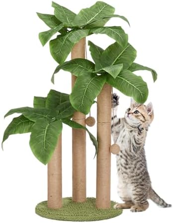 HOMYHANDS 80CM Cat Scratching Post, Medium Cat Scratcher Tree with 3 ...
