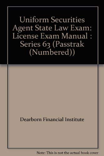 Uniform Securities Agent State Law Exam: License Exam Manual : Series ...