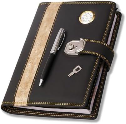 COI Black ALL IN ONE Dated Diary | Elegant Faux Leather Diary 2025 with ...