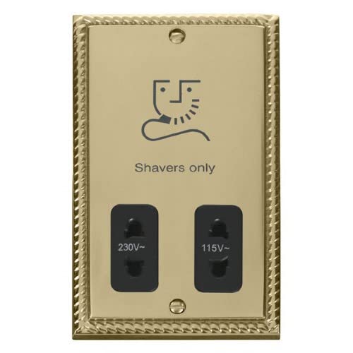 Click Deco Georgian Cast Brass Dual Voltage Shaver Socket Outlet 115 ...