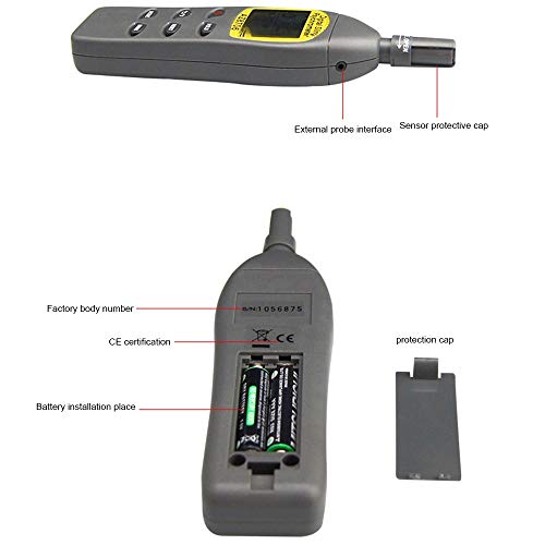 Digital Psychrometer Handheld Backlight Temperature Humidity Meter With ...