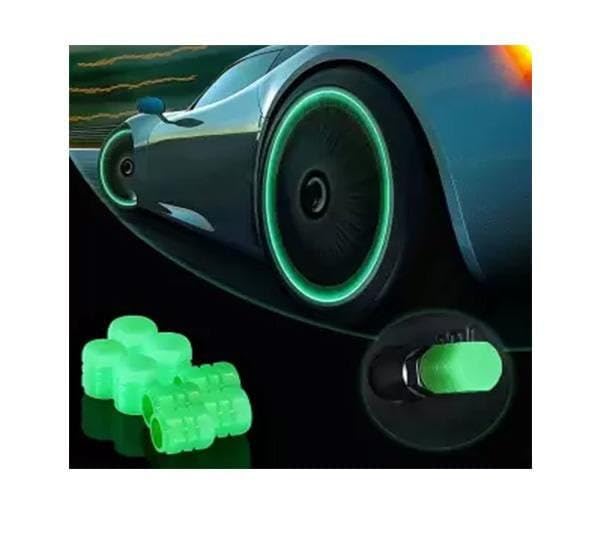 Green| All-New Bike/Car Tyre Air Valve Caps – Fluorescent Tire Valve ...