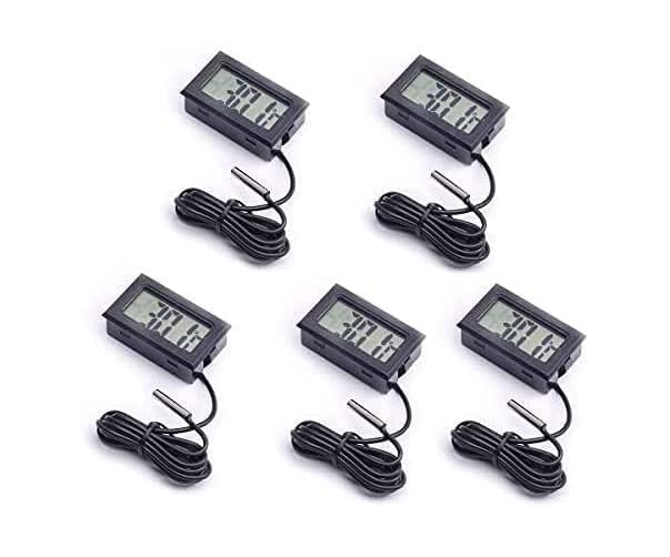 Etech 5 Pack Mini Electronic Digital Temperature Meters Gauge Lcd ...