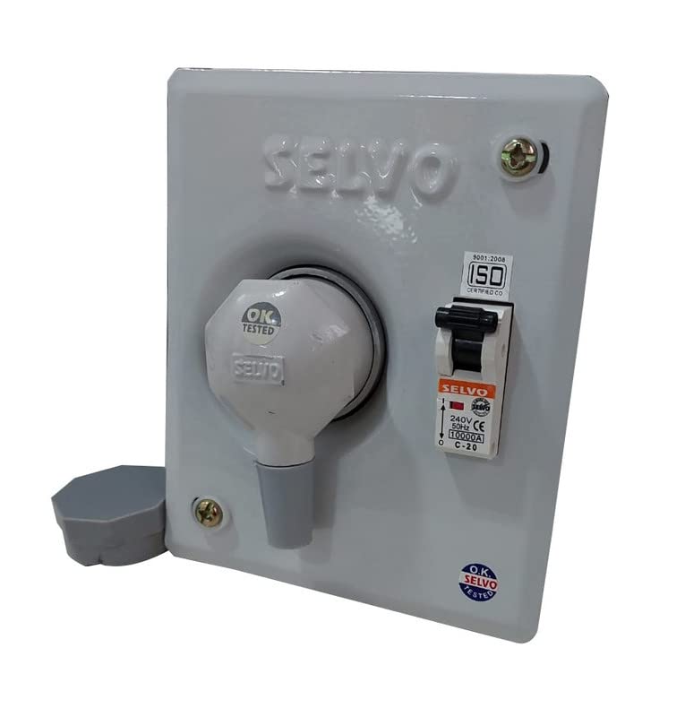 Buy SELVO 20 Amps SPN Distribution Board with Two Pin Metal Clad ...