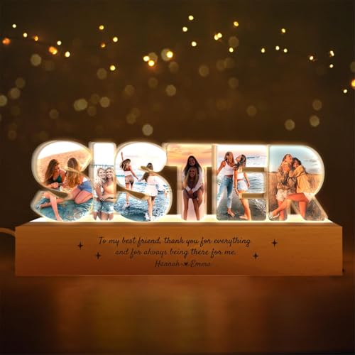 Amazon.com: Personalized Sister Photo Collage Night Light, Sister Led ...