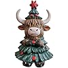 Amazon.de: Mppchhn Kuh Statue,Weihnachtsfigur Schottische Hochlandkuh ...
