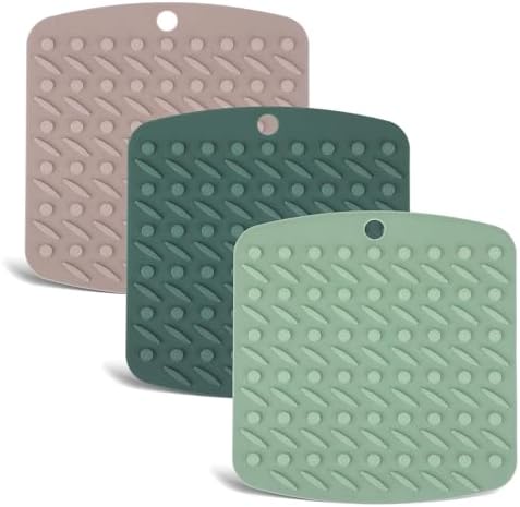Amazon.com: Thinp 3 Pack Silicone Pot Holders,Silicone Trivet Mats ...