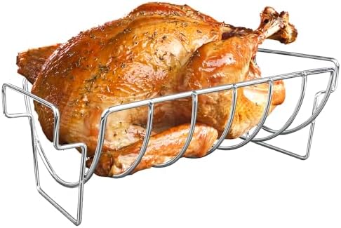 Amazon.com : Turkey Roasting Rack Rib Rack for Smoker grill Stainless ...