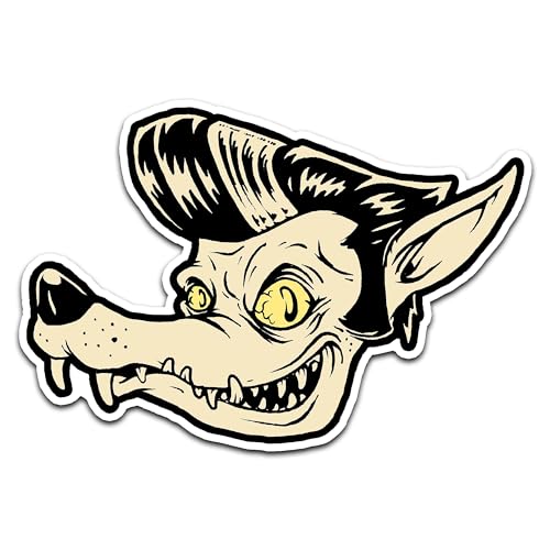 Amazon.com: 4" Rockabilly Big Bad Wolf Sticker Old School Greaser Wolf ...