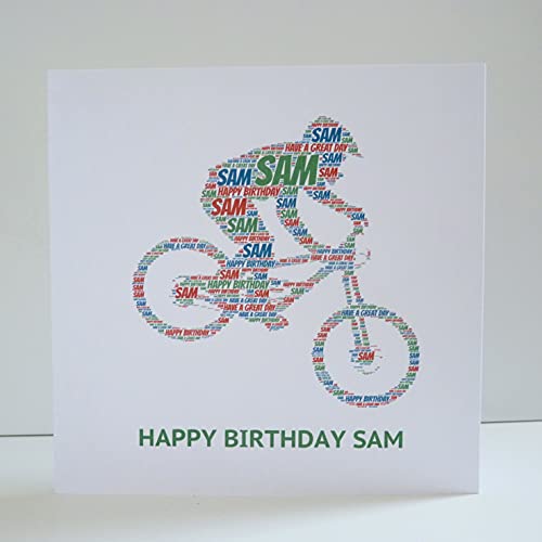 Personalised Mountain Biker Card, Downhill Mountain Biker Card ...