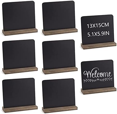 Mooshy Mini Chalkboard Signs 6 Pack Small Black Chalk Board Double ...
