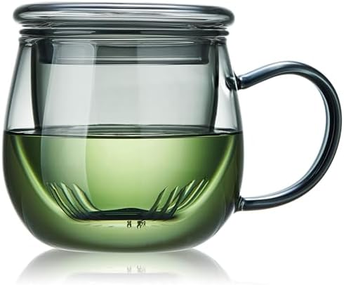 Amazon.com | Pure And Easy Tea, Glass Tea Infuser Mug with Lid, Modern ...