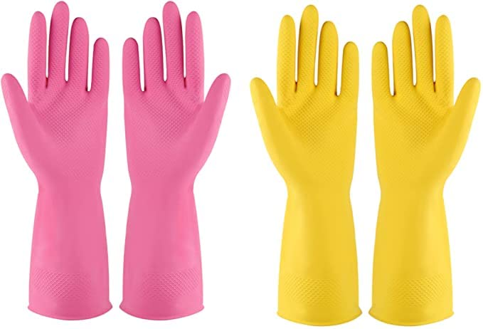 ROYOLFLAG Rubber gloves dishwashing 1,2,3,4,5 Pairs for Kitchen ...