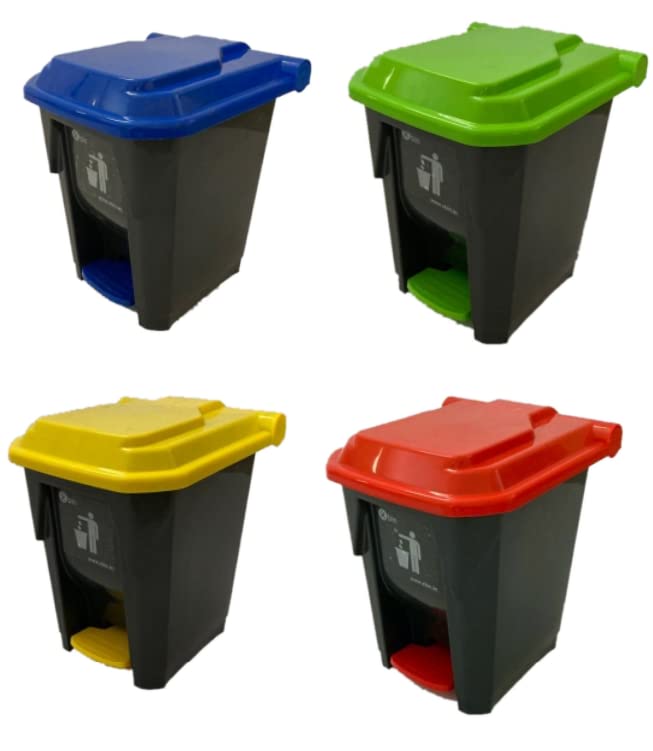 Color Coded - HDPE Plastic Dustbin-Garbage Bin 30Ltr - 10Pcs : Amazon ...