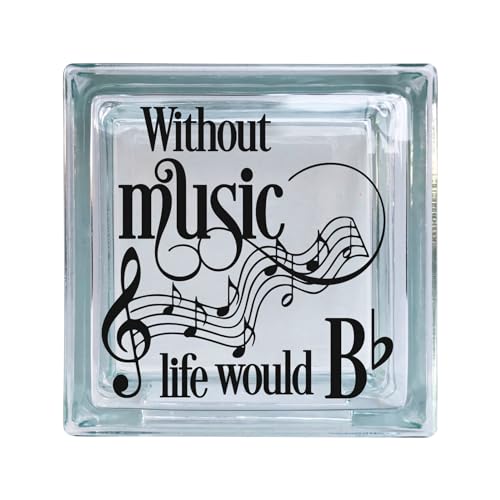 Amazon.com: Without Music Life Would Be Flat DIY Decal For Glass Block ...
