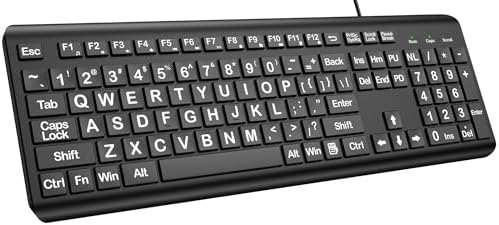 Amazon.com: EDJO Large Print Computer Keyboard, Wired USB Full Size ...