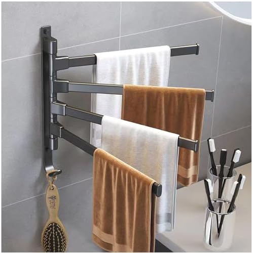 Amazon.com: 4-Pole 180 ° rotatable Towel bar, Aluminum Alloy Swing arm ...