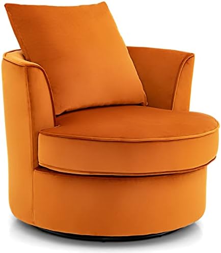 COSTWAY 360° Swivel Corner Sofa, Upholstered Lounge Velvet Accent Chair ...