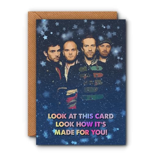 Coldplay birthday card 7" x 5" high quality 300gsm card w/env, inside ...