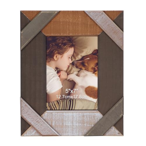 Amazon.com: MEBRUDY Handmade 5x7 Picture Frame Wood, Rustic Pine Wooden ...