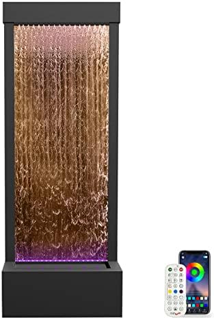 LONGRUN 48 Inch Large Indoor Water Feature, Decorative Waterfall and ...