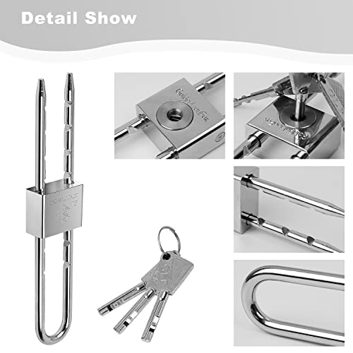 Pad Lock with Key, LERANXIN 19 cm Long Shackle Padlock, Security ...
