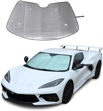 Amazon.com: Windshield Sunshade Fit for Chevrolet Corvette C8 2020-2024 ...