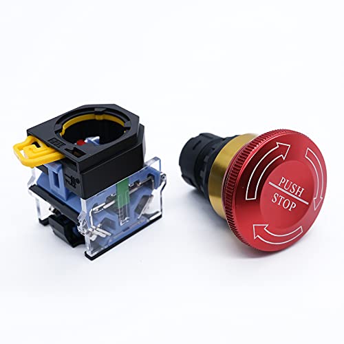 Snapklik.com : Mxuteuk 22mm Metal Latching Emergency Stop Push Button ...