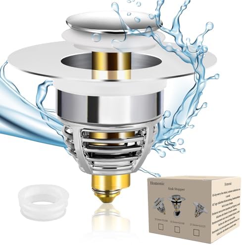 Universal Sink Plug Replacement & Bathroom Sink Drain Stopper, Basin ...