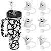 Amazon.com: Stanley 6 Pack Ghost Straw Toppers - Silicone Covers for 30 ...
