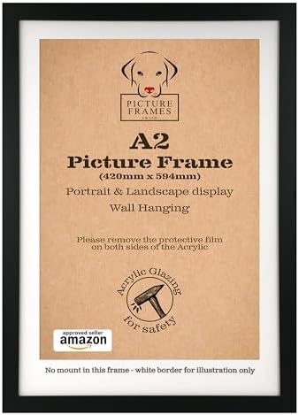 pf+a Perspex Window Black A2 Frame - A2 Poster Frame / A2 (59.4x42cm ...