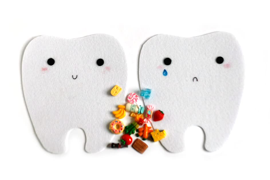 Amazon.com: Happy tooth - Sad tooth with food trinkets, Good and bad ...