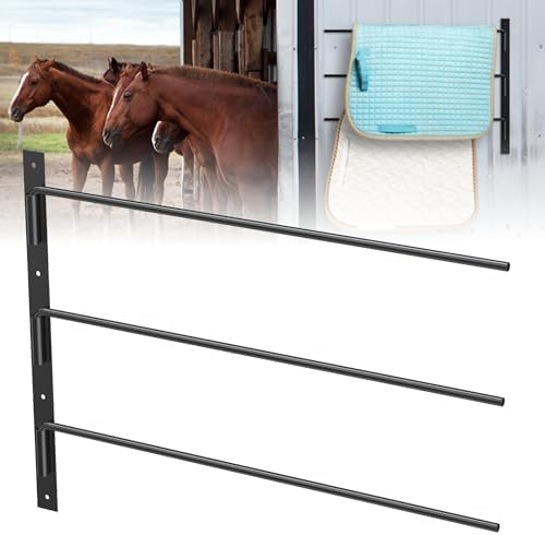 Amazon.com: 2 Packs Black Saddle pad rack wall mount with 6 Swinging ...