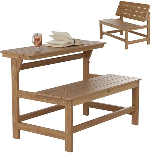 Amazon.com: YEFU Convertible Bench Picnic Table: HIPS Convert a Bench ...