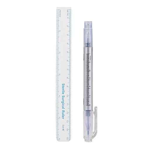 4 Types Tattoo Piercing Skin Markers, Permanent Makeup Pen With Ruler ...