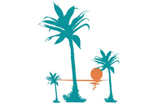 Surface Collective Las Palmas Wall Decal, teal/Persimmon : Amazon.in ...