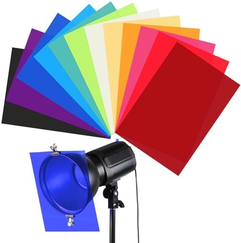 Amazon.com : Barydat 12 Pcs Colored Gel Light Filter Transparent Color ...