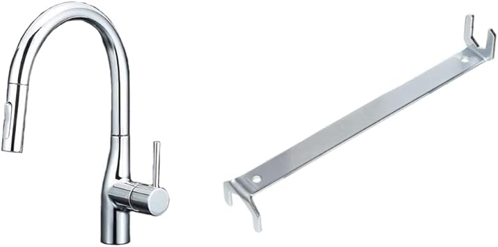 Amazon | KVK グースネックシングルレバー混合水栓(eレバー) KM6061EC & MYM水栓取付用スパナ KPS955【セット買い】 | 洗面水栓